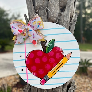Teacher Door Hanger/teacher Appreciation/ Round Paper School Sign/back ...
