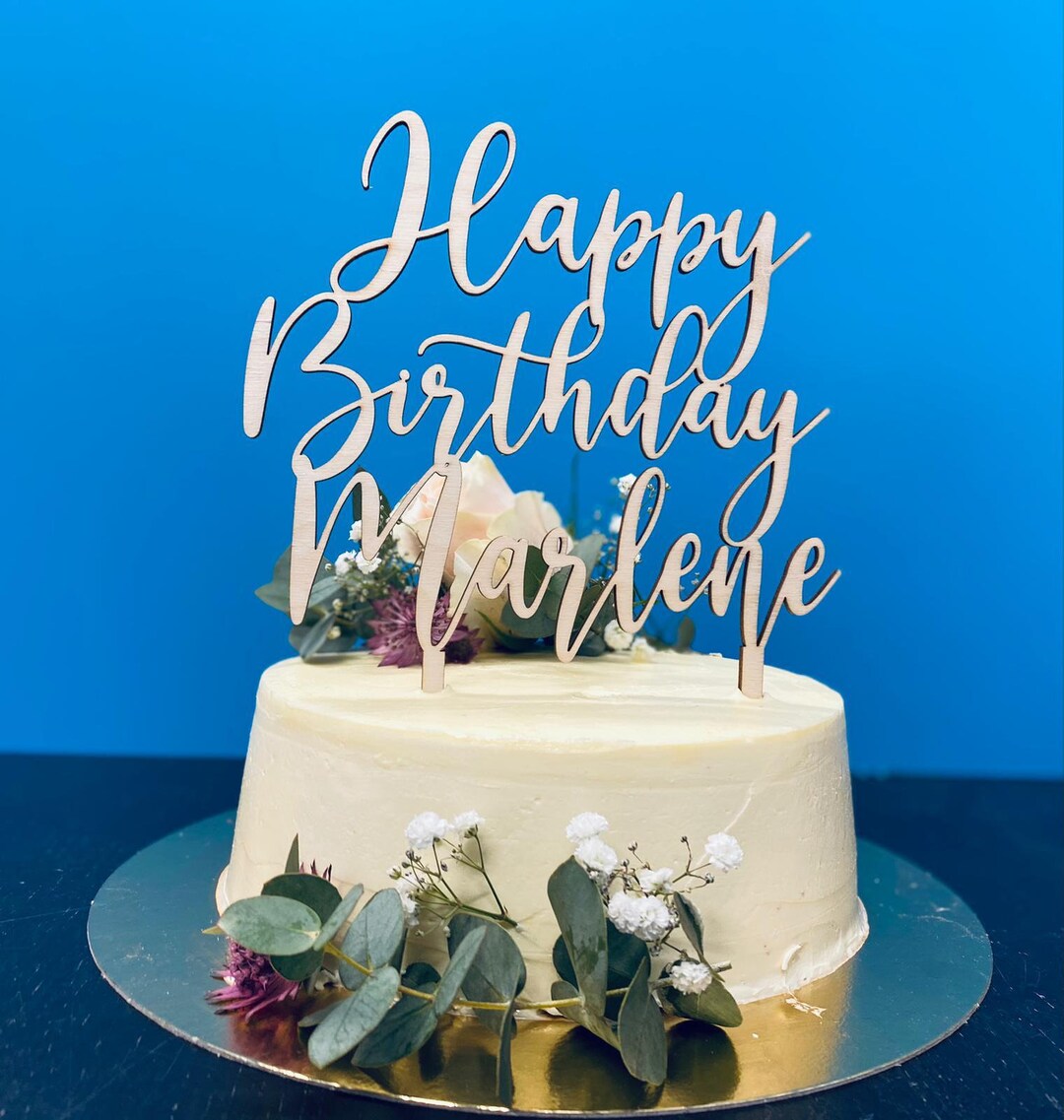 Birthday Cake Topper, Happy Birthday Topper, Personalized Cake Topper ...
