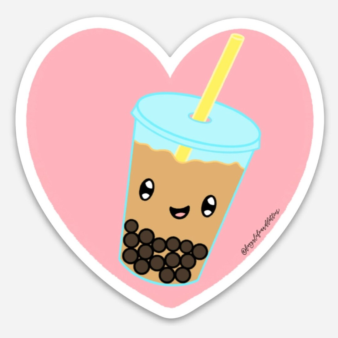 Pink Heart Boba (no Text) (sticker) - Etsy