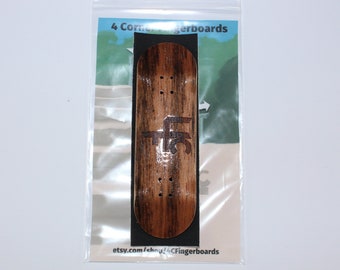 4CFB Natural Fingerboard Deck - 30mm Wide Wooden Finger Skateboard - 5 ...