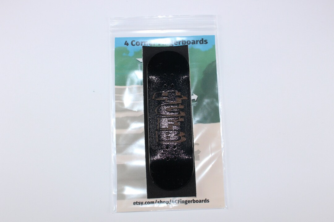 4CFB Black Fingerboard Deck - 30mm Wide Wooden Finger Skateboard - 5 ...
