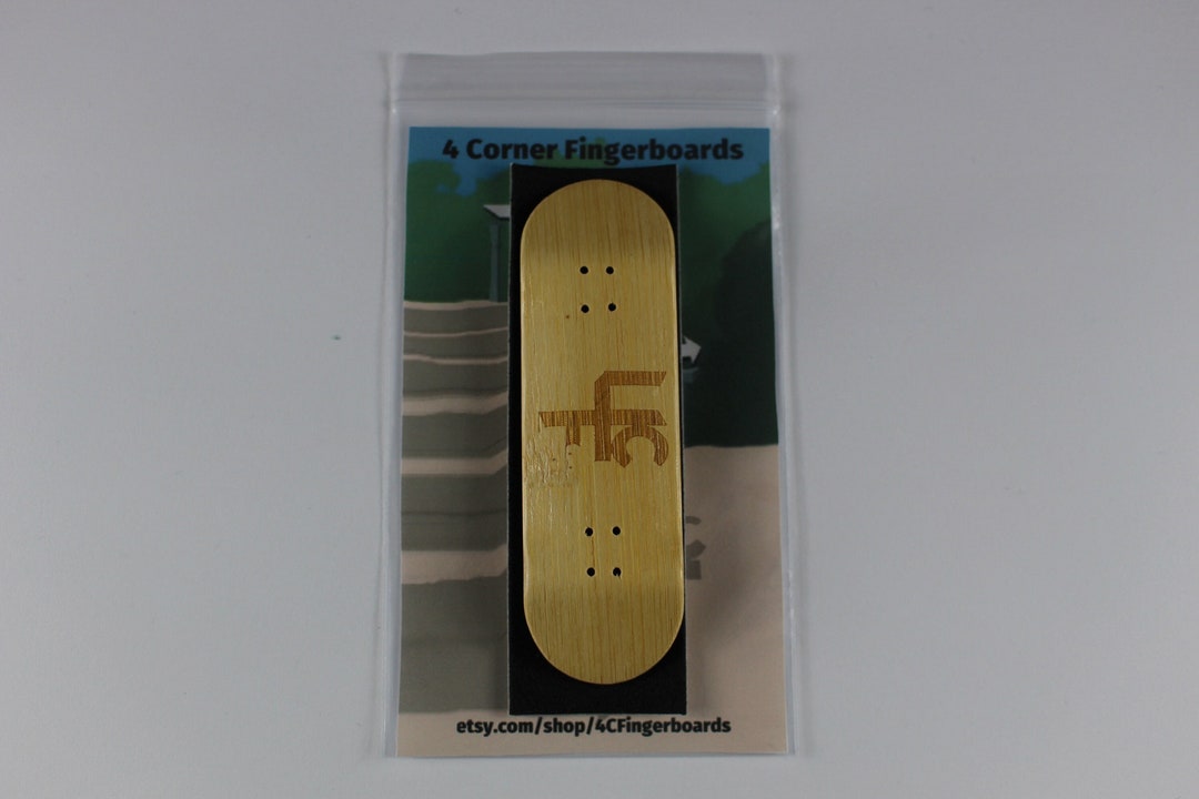 4CFB Bamboo Fingerboard Deck - 30mm Wide Wooden Finger Skateboard - 5 ...