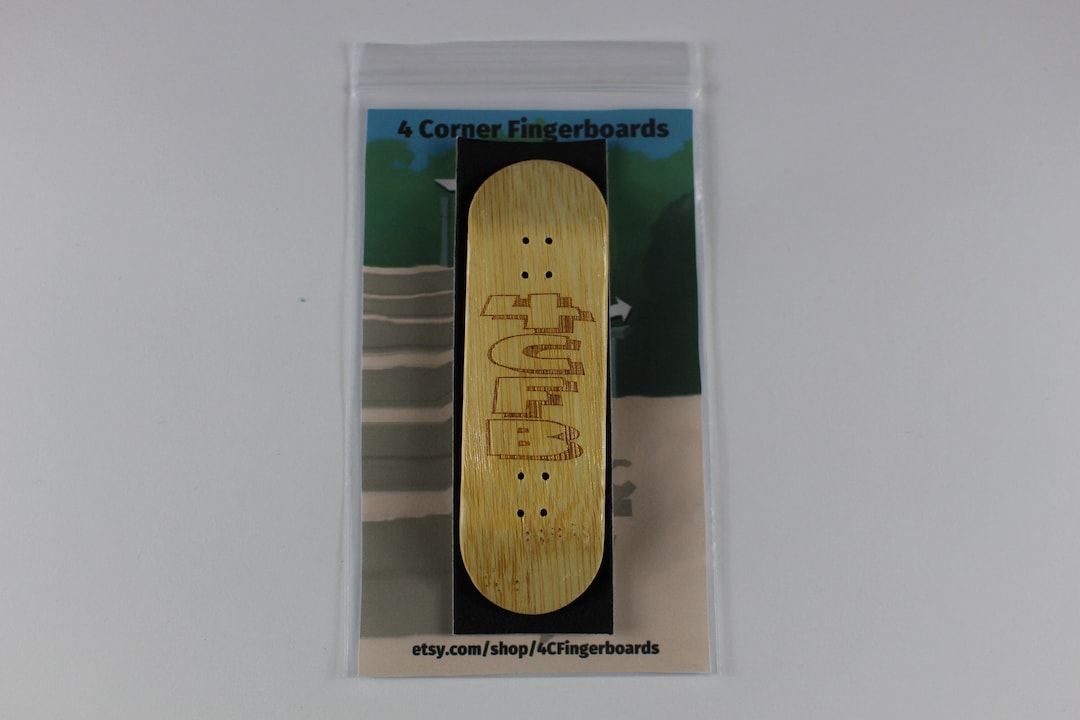 4CFB Bamboo Fingerboard Deck - 30mm Wide Wooden Finger Skateboard - 5 ...