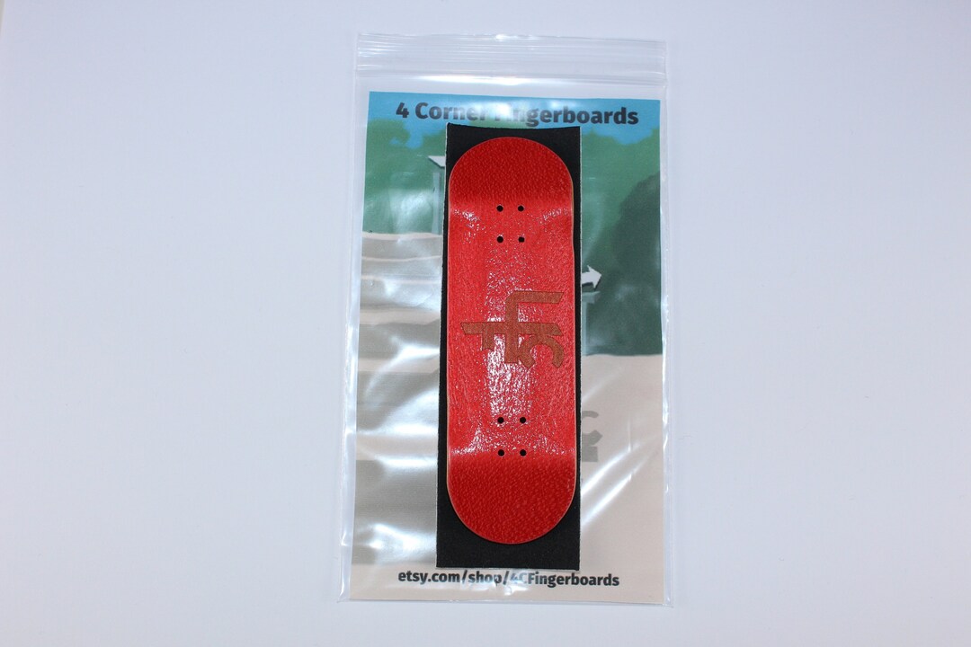 4CFB Red Fingerboard Deck - 30mm Wide Wooden Finger Skateboard - 5 Ply ...