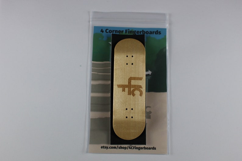 4CFB Natural Fingerboard Deck - 30mm Wide Wooden Finger Skateboard - 5 ...