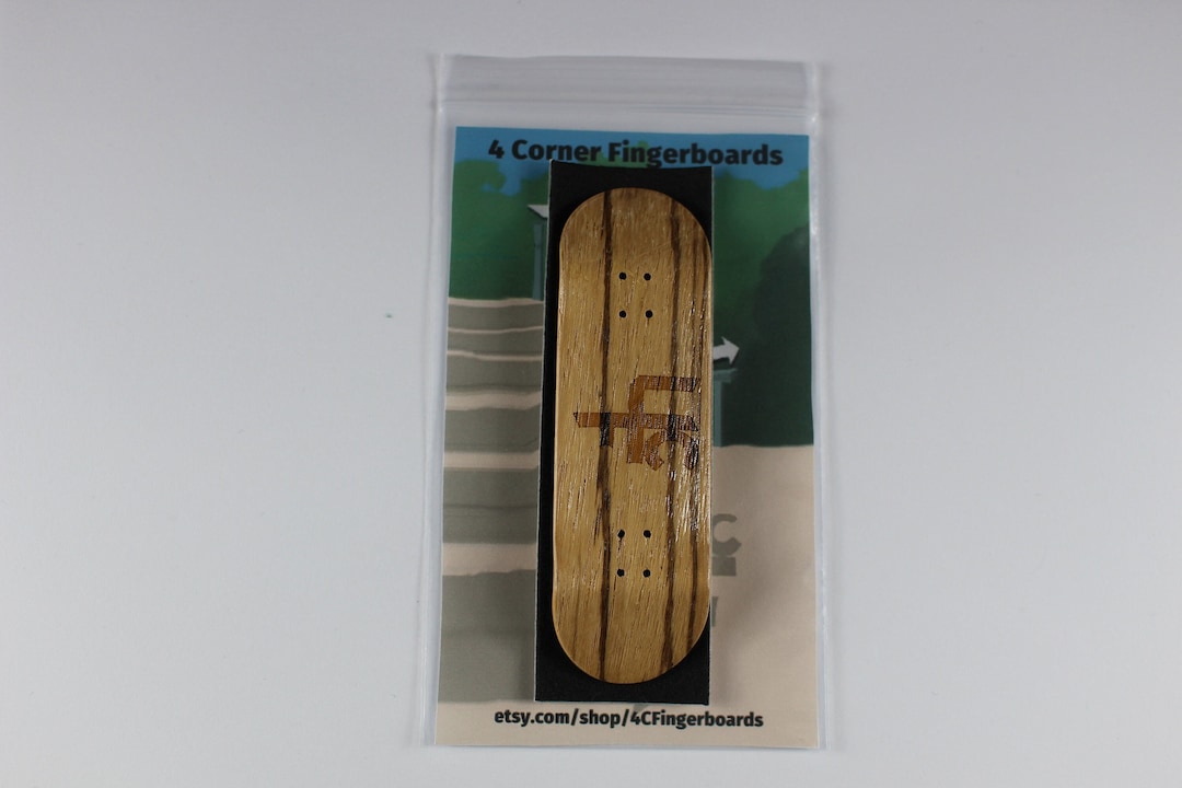 4CFB Zebra Fingerboard Deck - 30mm Wide Wooden Finger Skateboard - 5 ...