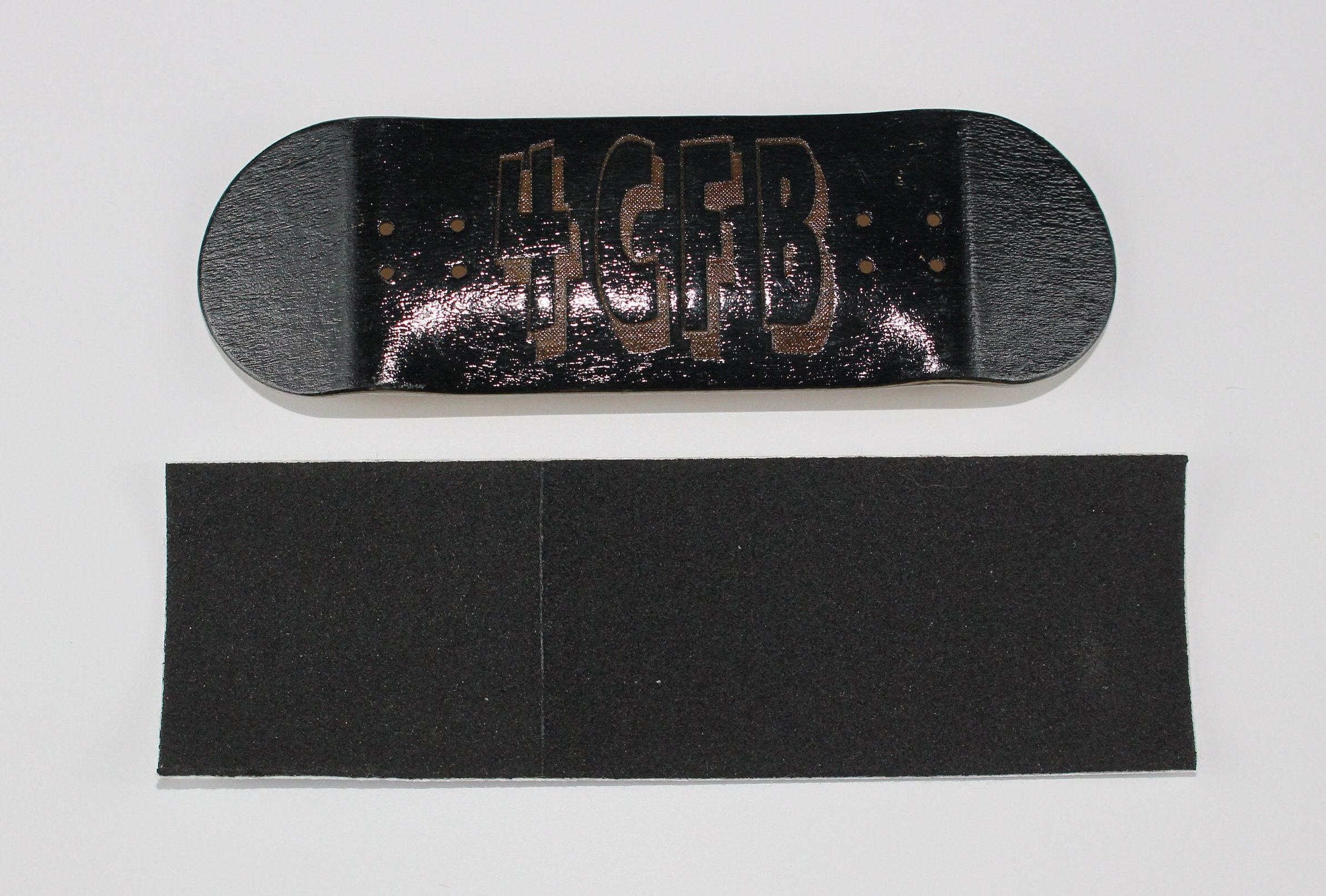 4CFB Black Fingerboard Deck - 30mm Wide Wooden Finger Skateboard - 5 ...
