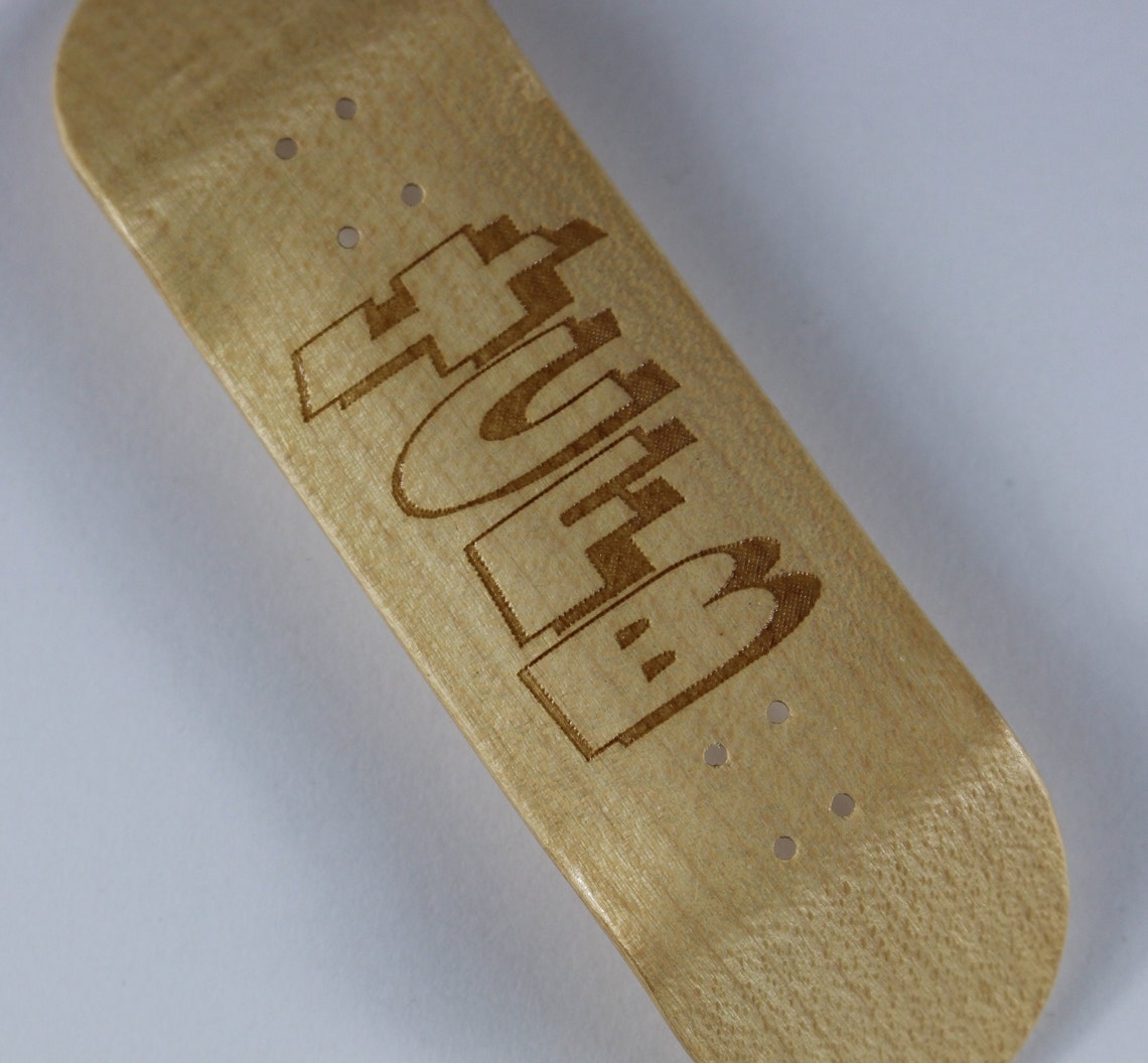 4CFB Natural Fingerboard Deck - 30mm Wide Wooden Finger Skateboard - 5 ...