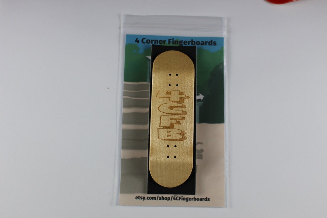 4CFB Natural Fingerboard Deck - 30mm Wide Wooden Finger Skateboard - 5 ...