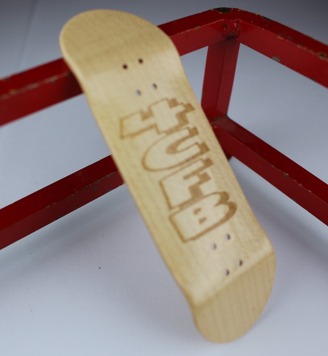 4CFB Natural Fingerboard Deck - 30mm Wide Wooden Finger Skateboard - 5 ...