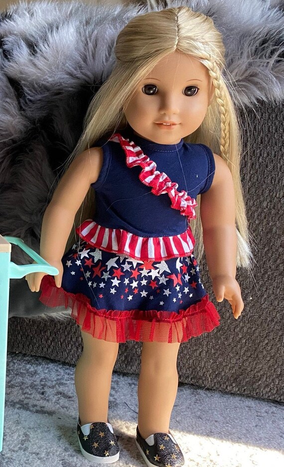 Stars and Stripes 18 inch Doll Set with Lace and Ruffles | Etsy