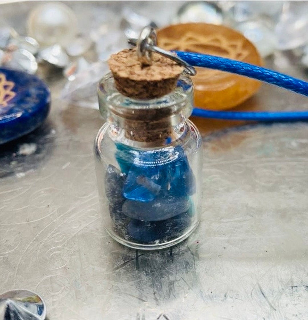 Crystal Chip Potion Pendant Necklace Mix of Blues - Etsy