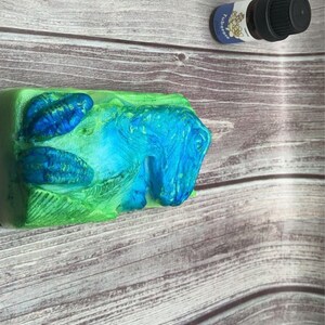 Tuberose Blue Soap Bar Full Raptor Shape With Leaves on the Side - Etsy