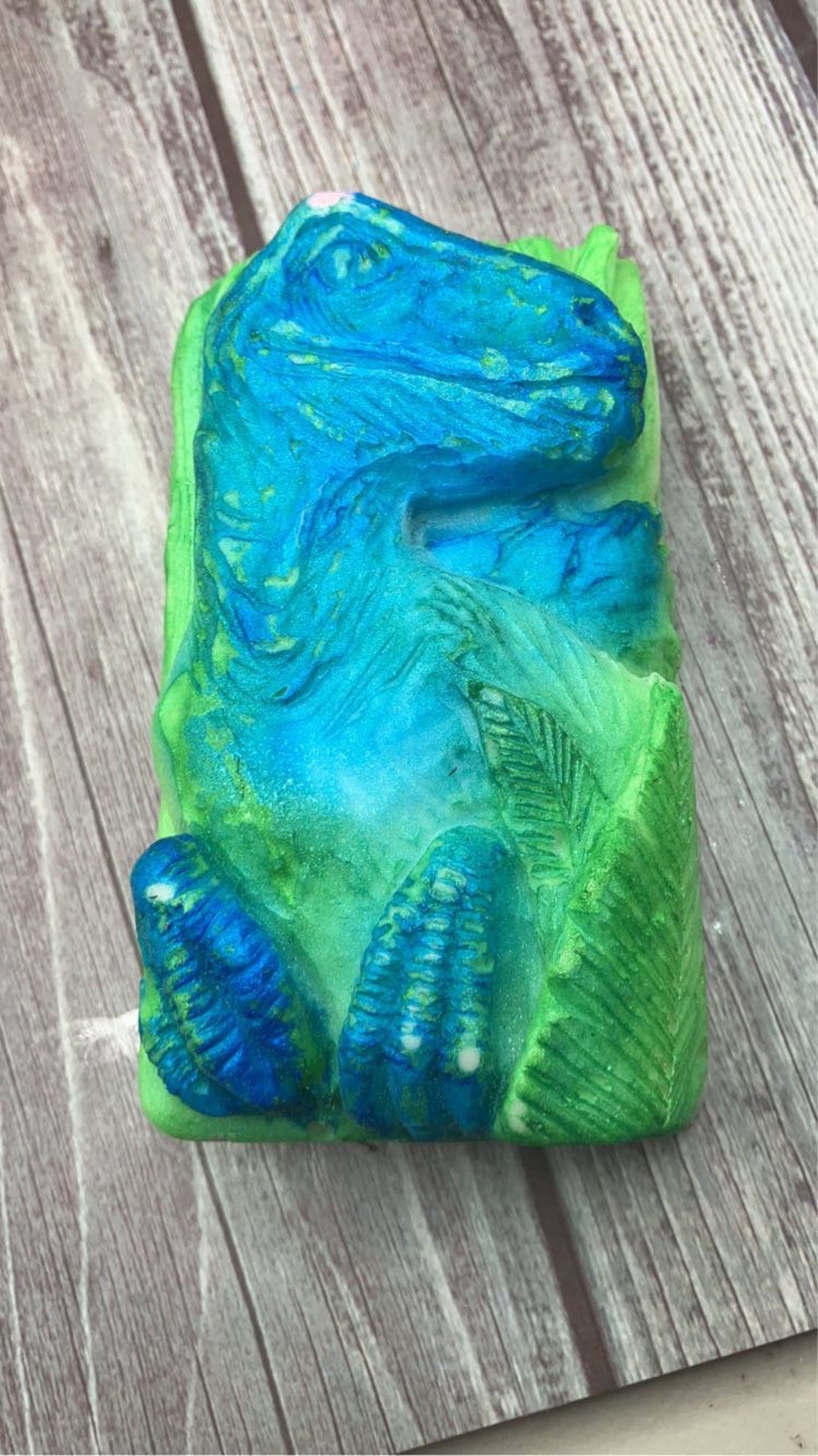 Tuberose Blue Soap Bar Full Raptor Shape With Leaves on the Side - Etsy