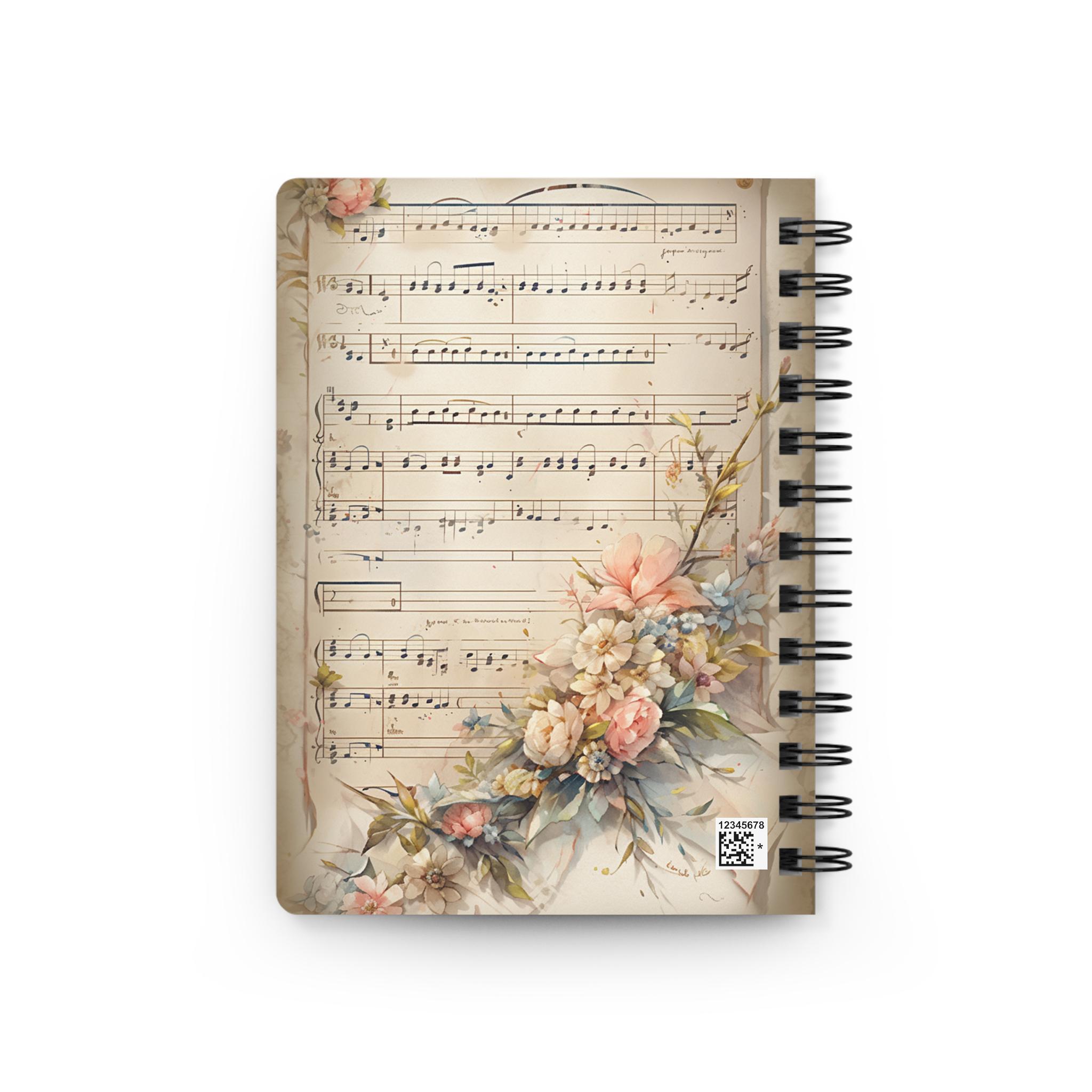 Personalized Music Journal With Piano and Sheet Music Design – Floral ...