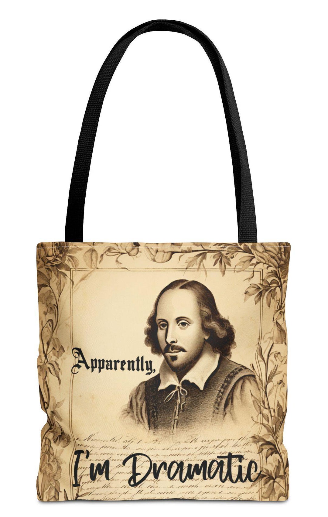 Shakespeare Tote Bag, Apparently I'm Dramatic, Literary Gift, Book ...