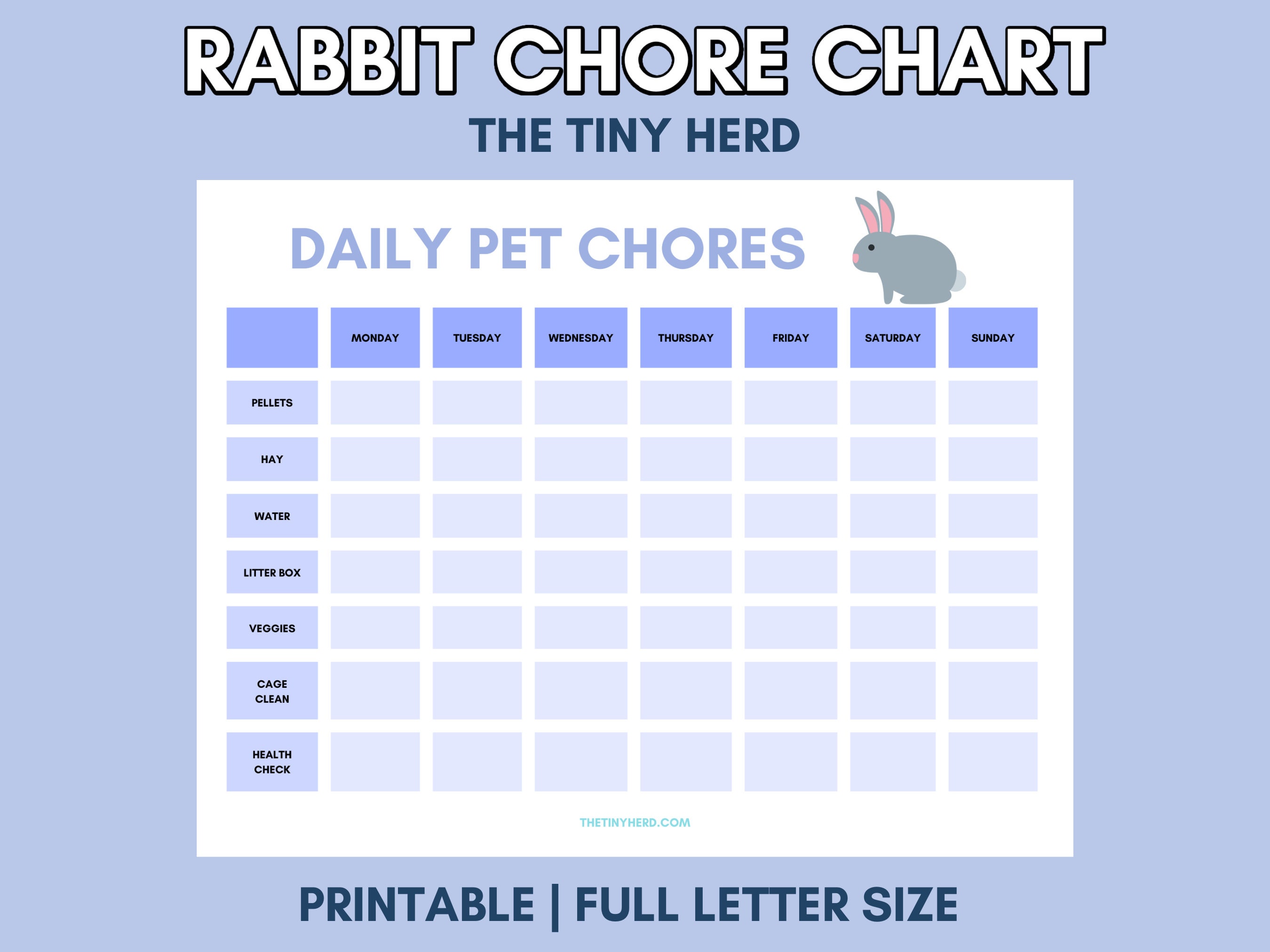 Rabbit Chore Chart - Etsy