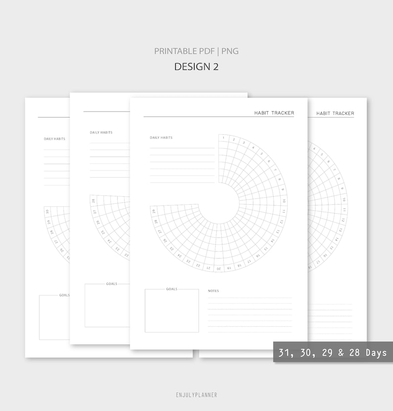 Printable Circle Habit Tracker: Monthly Planner (digital Download ...
