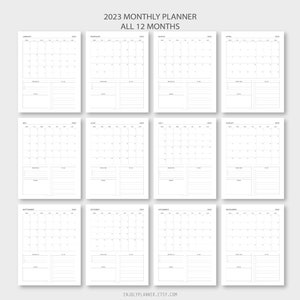 2024 Monthly Planner Vertical Printable & Fillable Monthly Calendar ...