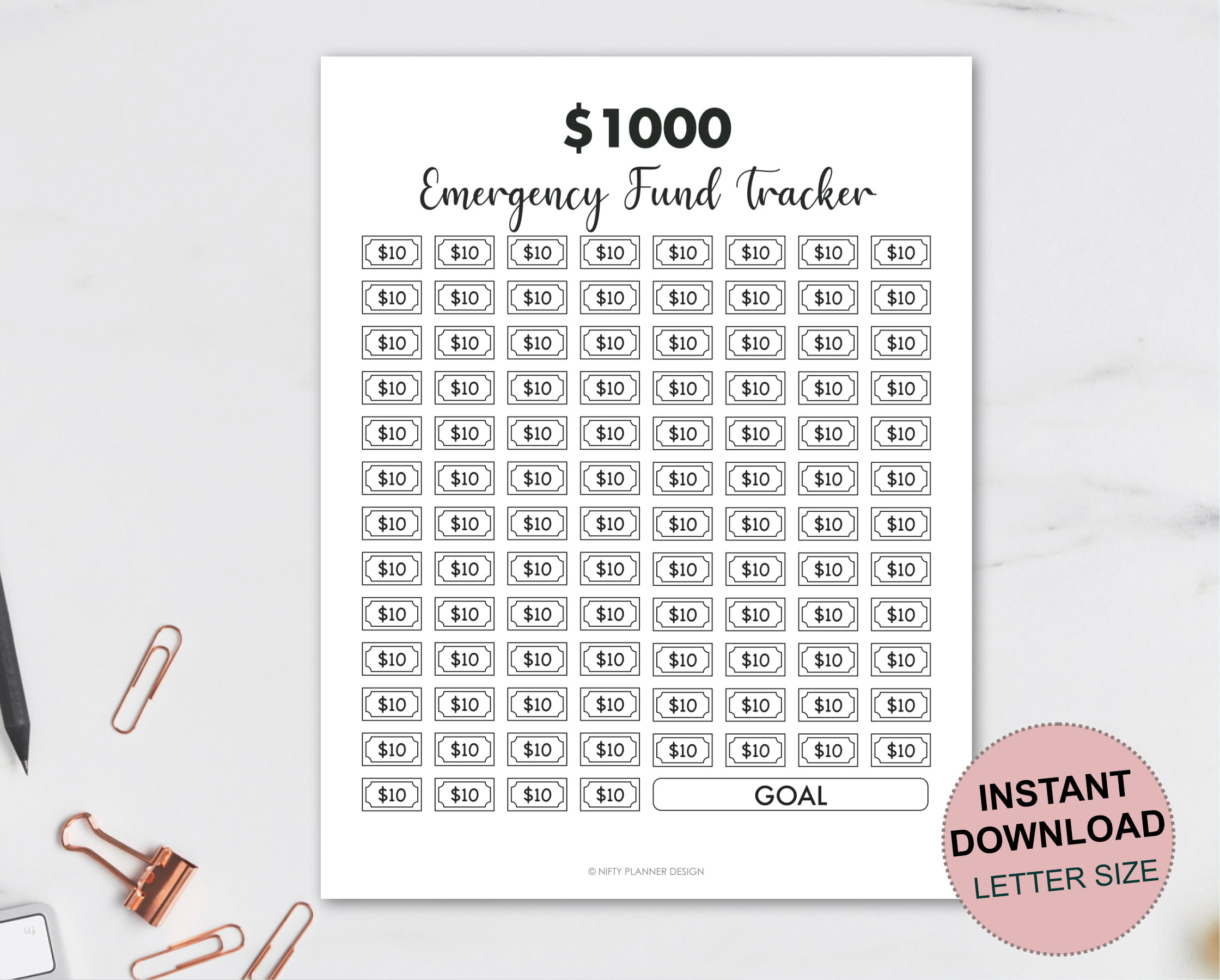 Emergency Fund Tracker 1000 Emergency Fund Tracker Emergency - Etsy ...