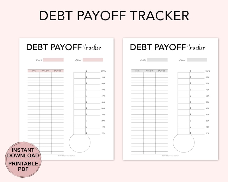 Debt Tracker Printable Visual Debt Tracker Printable Student | Etsy Canada