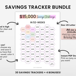 Money Saving Challenge, Savings Tracker Printables, Savings Tracker ...