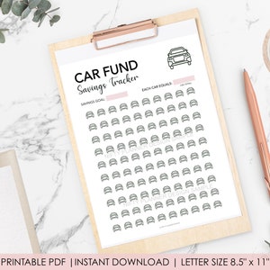Car Saving Tracker Printable, Car Fund Savings Tracker, Money Saving ...