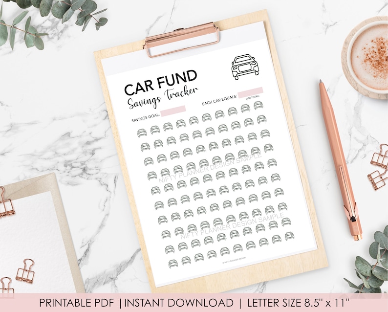 Car Saving Tracker Printable Car Fund Savings Tracker Money - Etsy