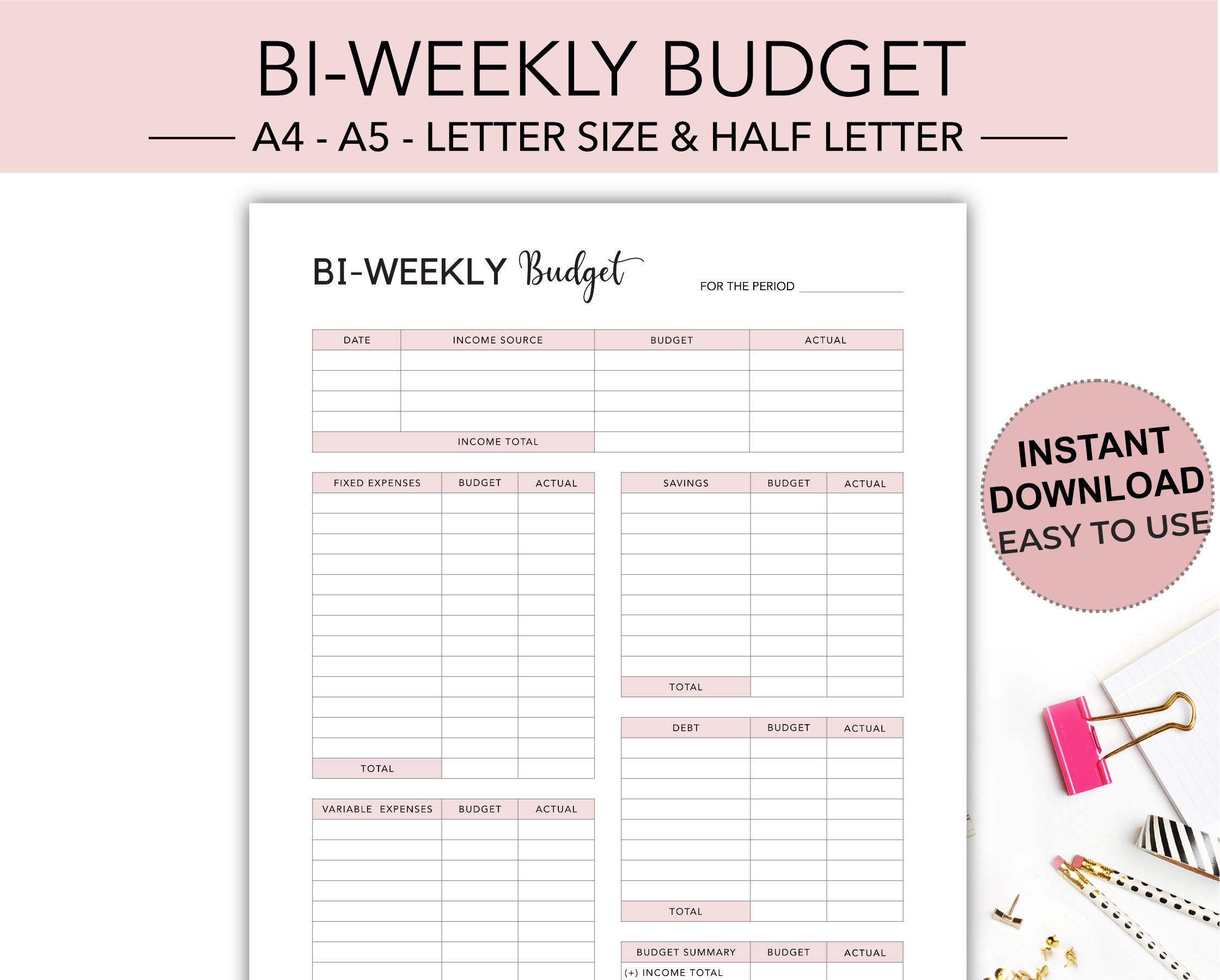 Printable Bi Weekly Budget Templates At Bi Weekly Budget Template 