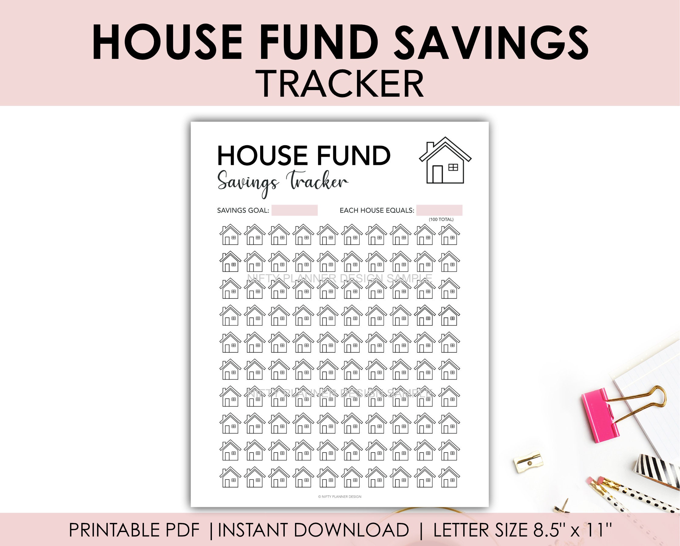 House Saving Tracker Printable House Fund Savings Tracker - Etsy UK
