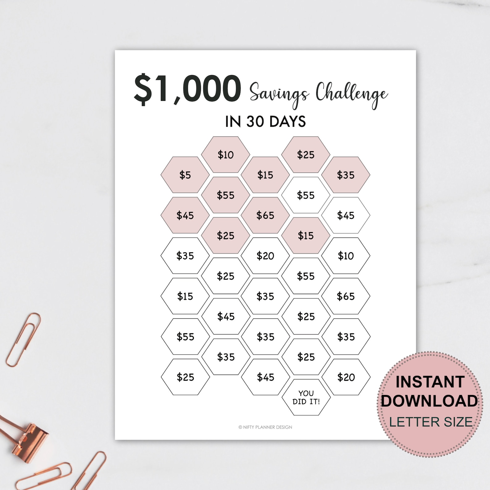1000 Money Saving Challenge Save 1000 in 30 Days 1000 - Etsy