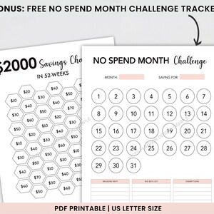 2000 Money Saving Challenge, 2000 Savings Tracker, Emergency Fund ...