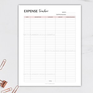 Expense Tracker Printable, Monthly Expense Tracker , Expense Log, US ...