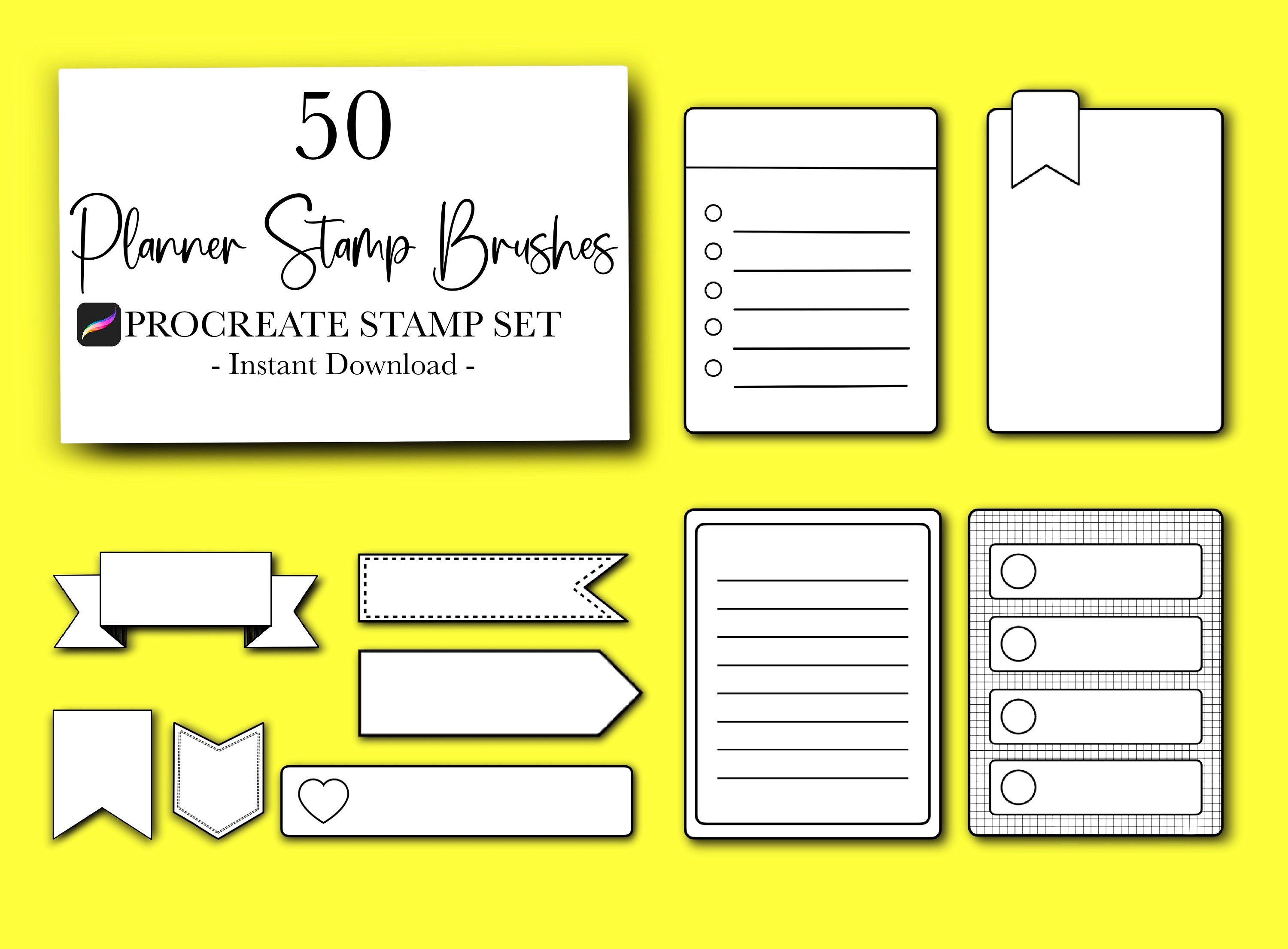 50 Procreate Planner Stamp Brushes - Etsy