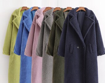 Colorful Trench Coat With Fluffy Material Many Colors to | Etsy