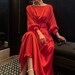 Burning Red Deluxe One Piece Pleated Dress Designer Woman - Etsy