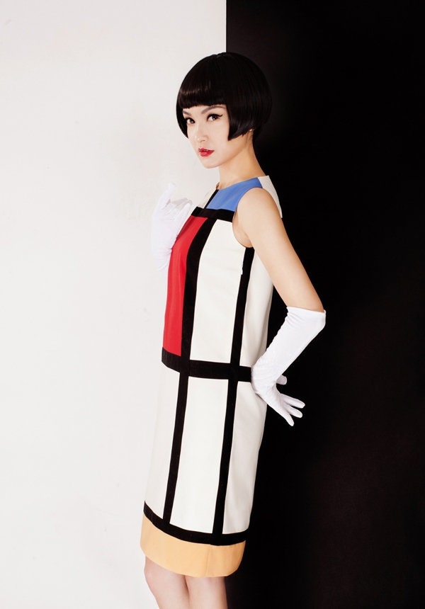Mondrian One Piece Dress Designer Woman One Piece Pattern - Etsy Australia