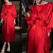 Burning Red Deluxe One Piece Pleated Dress, Designer Woman Long Dress ...