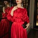 Burning Red Deluxe One Piece Pleated Dress, Designer Woman Long Dress ...