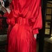 Burning Red Deluxe One Piece Pleated Dress, Designer Woman Long Dress ...