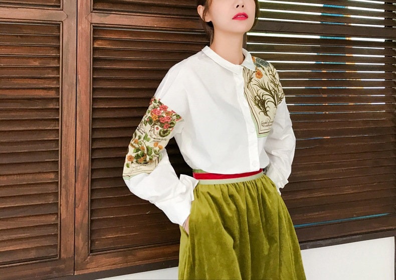 Designer Blouse Dress in Classic Art Graphics Women Fashion - Etsy