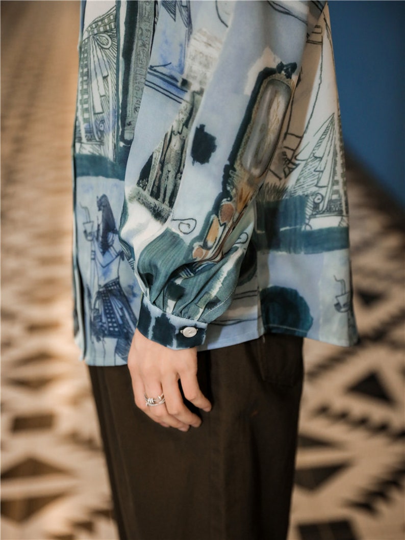 Designer Vintage Art Blouse Women Top With Egypt Print Art - Etsy