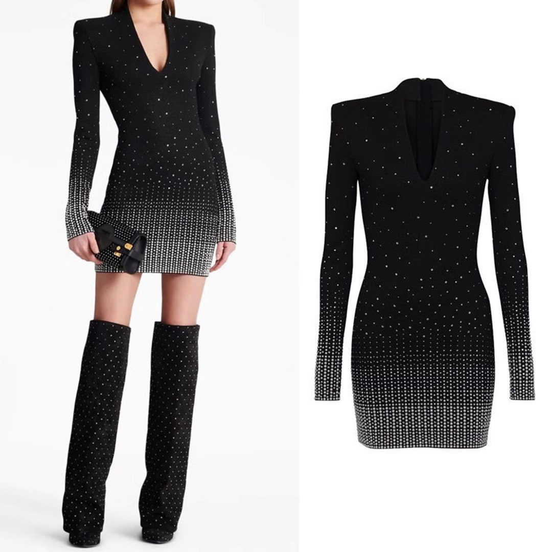 Women Star in Sky Mini Dress Heat-melting Rhinestone Bling - Etsy