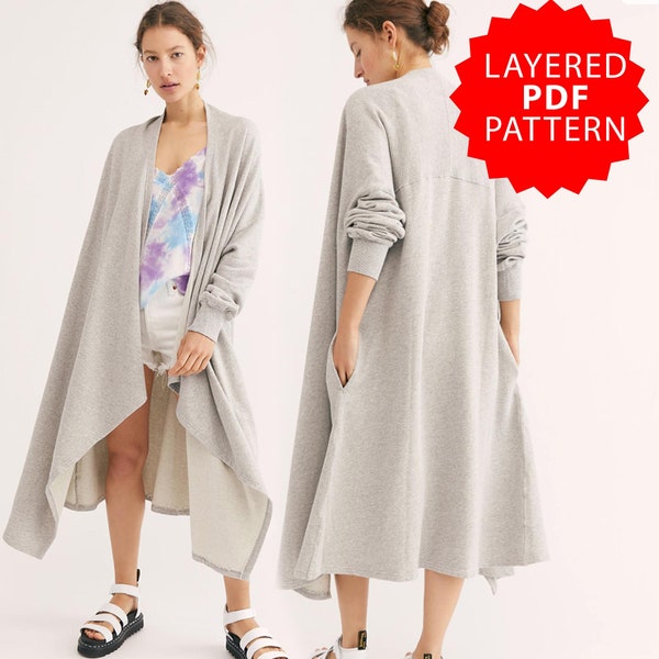 Cardigan Sewing Pattern - Etsy