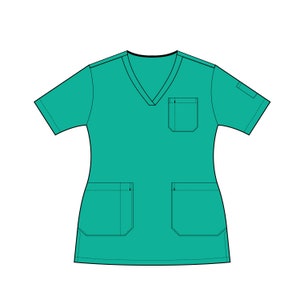 Female Scrub Set PDF Sewing Pattern | Medical Uniform Mold | Nurse ...
