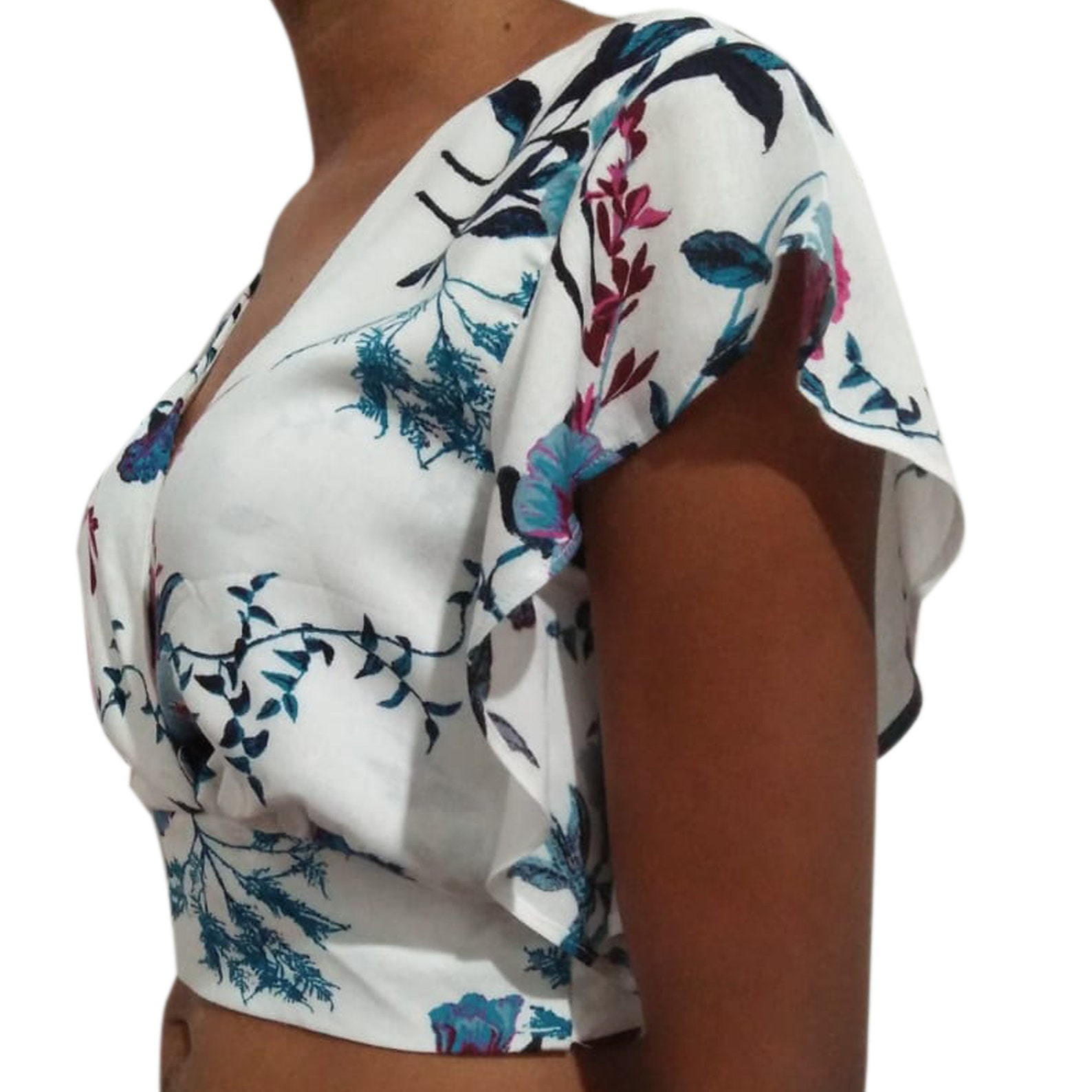 Tie Back Crop Blouse PDF Sewing Pattern | Ruffle Sleeve | Home ...