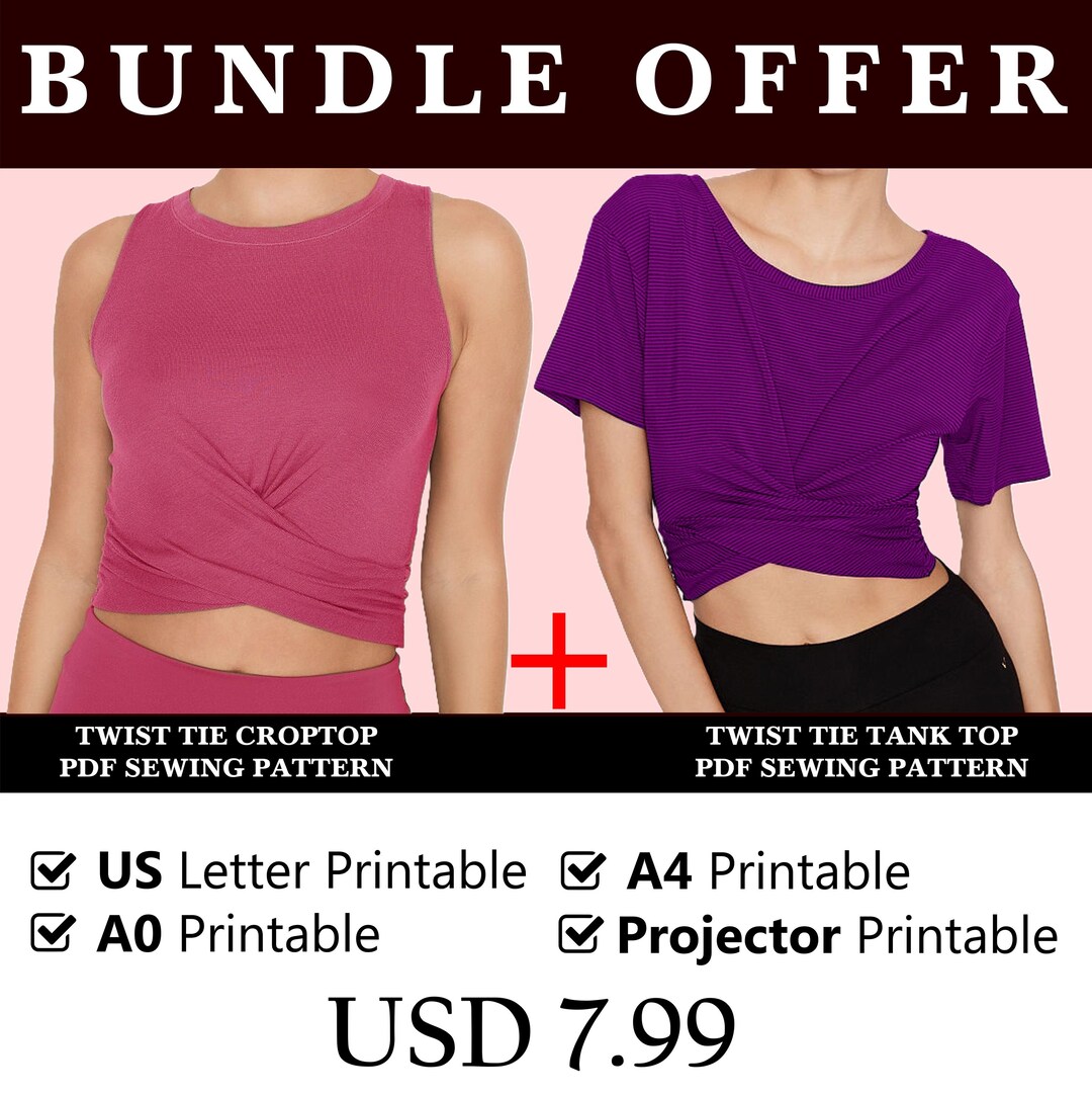 Twist Tie Tank & Crop Top Sewing Patterns | Beginner Friendly PDF ...