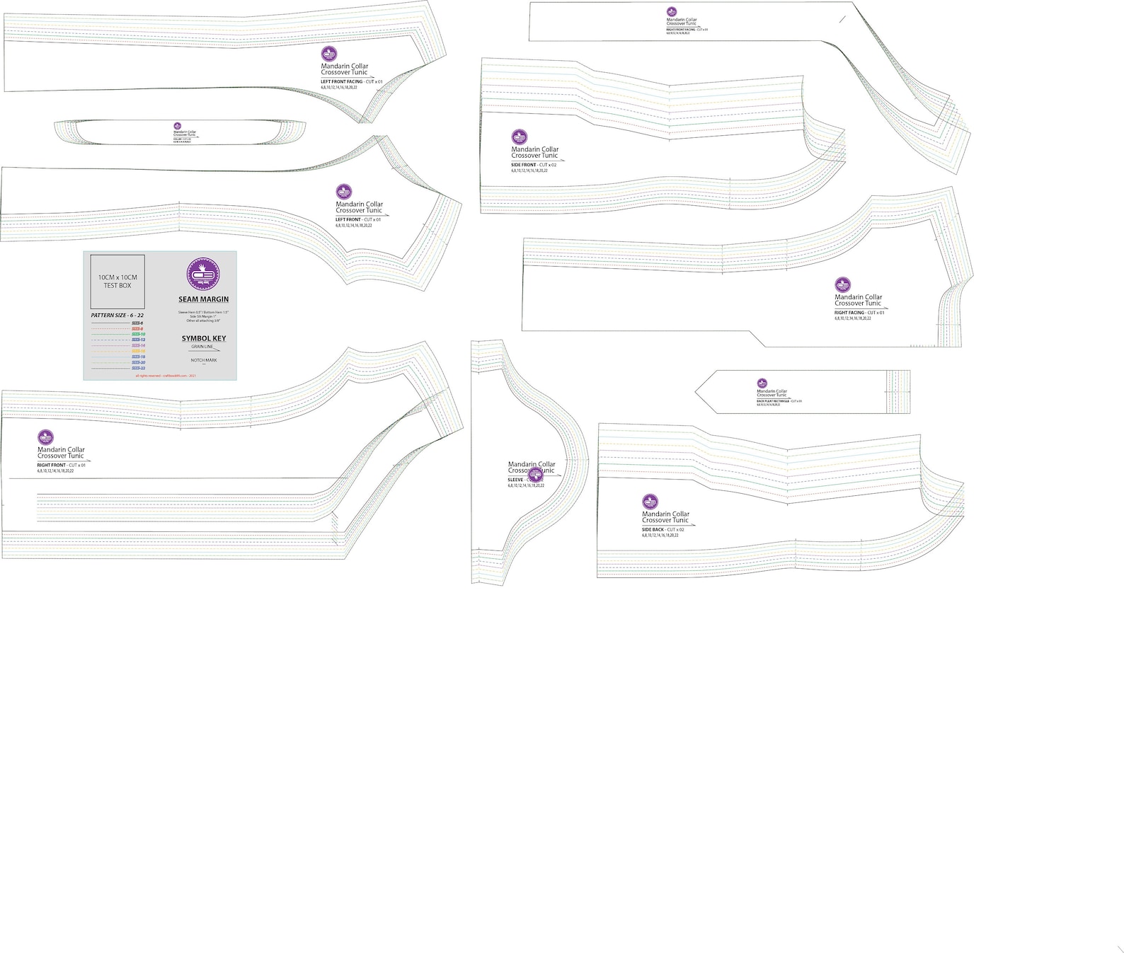 Crossover Tunic PDF Sewing Pattern | Medical Uniform Mold | Beginner ...