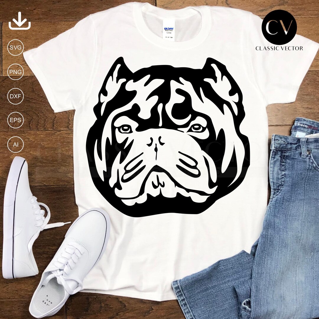 Amazing Bully Head Dog SVG - Etsy