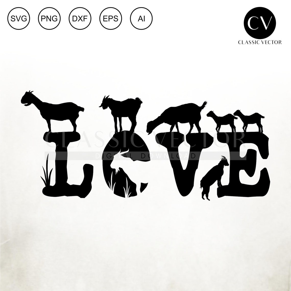 Goat Love SVG - Goat Lover - Etsy